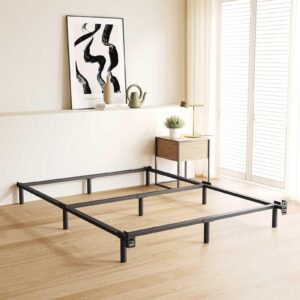 Bedsnus 7 Inch Full Metal Bed Frame, Compatible with Most Brand Box Spring Or Mattress, 9-Leg Support Metal Bed Base, Noise-Free, Easy Assembly, Black