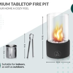 LIL_BEEZ Tabletop Fire Pit - Stainless Steel Portable Fire Pit - Crack-Resistant Small Indoor Table Firepit - Mini Fireplace with Borosilicate Glass