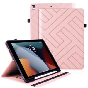 varohix case for ipad 10.2 inch 2021/2020/2019(ipad 7th/8th/9th generation) ipad air 10.5 premium leather case folio magnetic cover card holder with s pen holder auto sleep/wake for ipad 10.2,pink