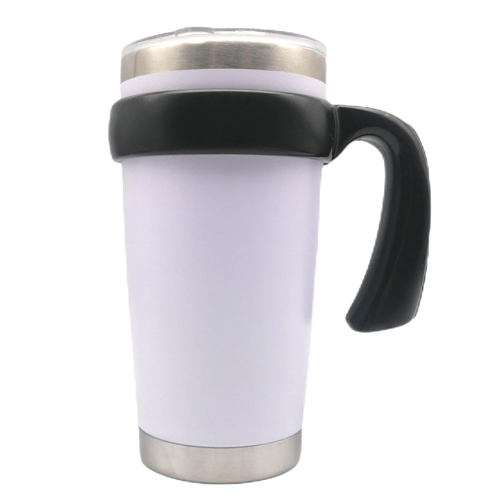 20 oz Tumbler Handle, Anti Slip Travel Mug Grip Cup Holder for Vacuum Insulated Tumblers, Suitable for Trail, Sic, Yeti Rambler, Ozark and More 20 Ounce Tumbler Mugs Attachment (Black)