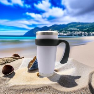 20 oz Tumbler Handle, Anti Slip Travel Mug Grip Cup Holder for Vacuum Insulated Tumblers, Suitable for Trail, Sic, Yeti Rambler, Ozark and More 20 Ounce Tumbler Mugs Attachment (Black)