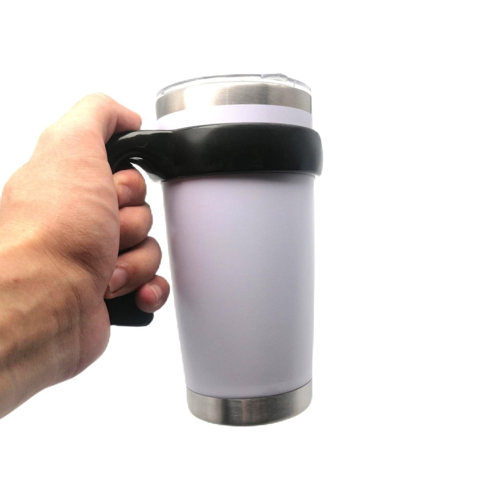 20 oz Tumbler Handle, Anti Slip Travel Mug Grip Cup Holder for Vacuum Insulated Tumblers, Suitable for Trail, Sic, Yeti Rambler, Ozark and More 20 Ounce Tumbler Mugs Attachment (Black)