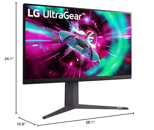 LG 32" UltraGear 4K UHD (3840x2160) Gaming Monitor, 144Hz, 1ms, VESA DisplayHDR 400, G-SYNC and AMD FreeSync Premium, HDMI 2.1, DisplayPort, 4-Pole HP Out DTS HP:X, Tilt/Height/Pivot Stand, Black