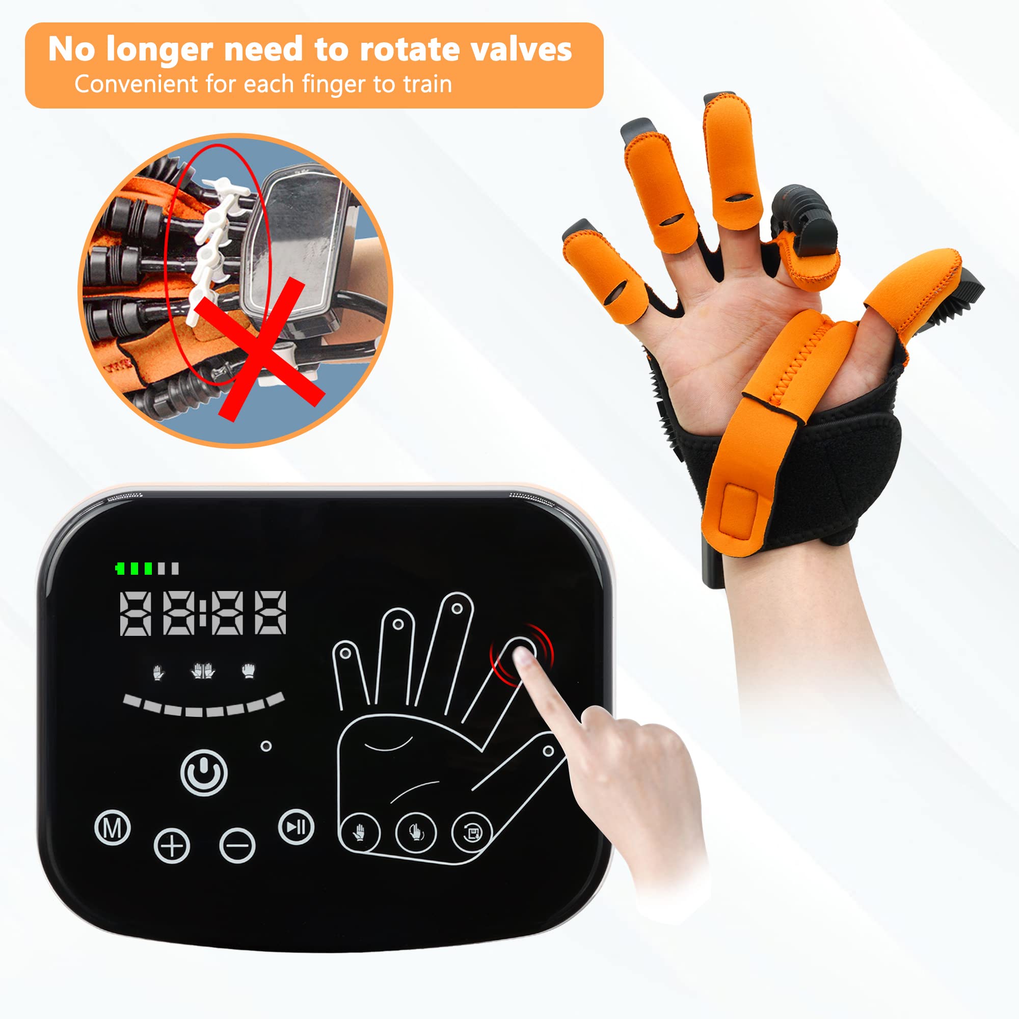 KELTEROOM Rehabilitation Robot Gloves, Upgrade Hemiplegia Hand Stroke Recovery Equipment, Finger Exerciser & Hand Strengthener Physical Therapy Equipment (Color: Left hand,Size: Large)