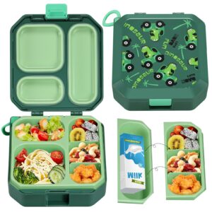 wiwens bento lunch box for kids, 35oz leak-proof 5 compartment lunch container, food-safe materials, ideal portion sizes for ages 3-12 girls boys toddlers for school