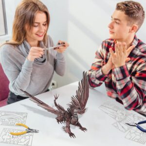 Piececool 3D Metal Puzzles for Adults, Hellstrom Dragon 3D Model with DIY Tools Kit, Challenging Brain Teaser Metal Puzzles for Men Hobbies, Creative Birthday Gifts