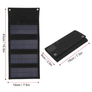 Bank, 40W 4 Fold Solar Panel Charging Bag Folding Bag Foldable Charger for Outdoor Camping Hiking Emergency Charging (Black)