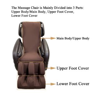 FBKPHSS Massage Chair Cover, Full Body Zero Gravity Single Recliner Chair Dustproof Protector Cover Sweat-Resistant and Wear-Resistant Slipcovers,Black,Upper Body