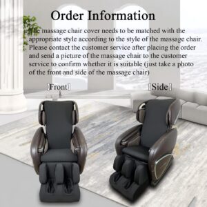 FBKPHSS Massage Chair Cover, Full Body Zero Gravity Single Recliner Chair Dustproof Protector Cover Sweat-Resistant and Wear-Resistant Slipcovers,Black,Upper Body