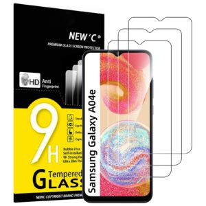 new'c [3 pack] designed for samsung galaxy a04e / galaxy m04 / galaxy f04 screen protector tempered glass, bubble free, ultra resistant