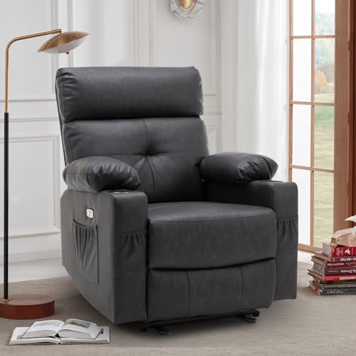 RIHEREFY Electric Recliner Chairs with Heat and Massage,Massage Recliner Chair,Wall Hugger Power Recliner Chair with Cup Holder, USB Port for Living Room & Bedroom