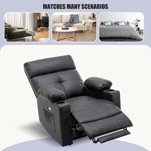 RIHEREFY Electric Recliner Chairs with Heat and Massage,Massage Recliner Chair,Wall Hugger Power Recliner Chair with Cup Holder, USB Port for Living Room & Bedroom