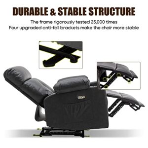 RIHEREFY Electric Recliner Chairs with Heat and Massage,Massage Recliner Chair,Wall Hugger Power Recliner Chair with Cup Holder, USB Port for Living Room & Bedroom