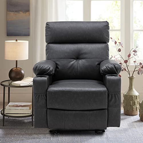 RIHEREFY Electric Recliner Chairs with Heat and Massage,Massage Recliner Chair,Wall Hugger Power Recliner Chair with Cup Holder, USB Port for Living Room & Bedroom