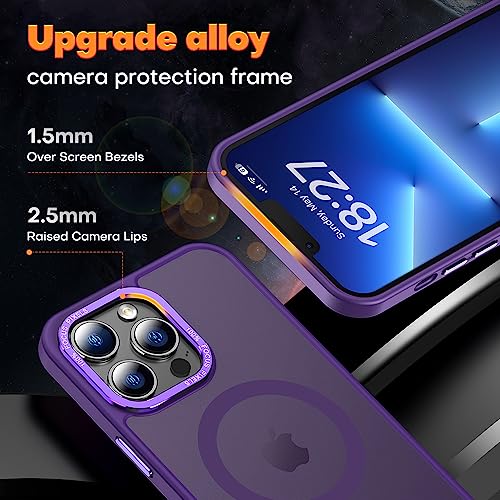 KISEN for iPhone 13 Pro Max Case Magnetic Compatible with MagSafe Slim Translucent Matte Phone Case Cover 6.7 inch, Deep Purple