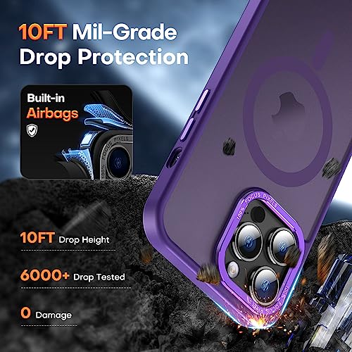 KISEN for iPhone 13 Pro Max Case Magnetic Compatible with MagSafe Slim Translucent Matte Phone Case Cover 6.7 inch, Deep Purple