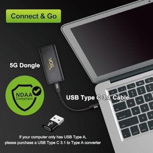 Tri Cascade VOS™ 5G Cellular Travel Internet with Local & Global Access T-Mobile SIM, Supports macOS, iPadOS, Windows, Linux, USB C Dongle for PC, Desktop, Gen10 iPad, MacBook, Surface Tablet