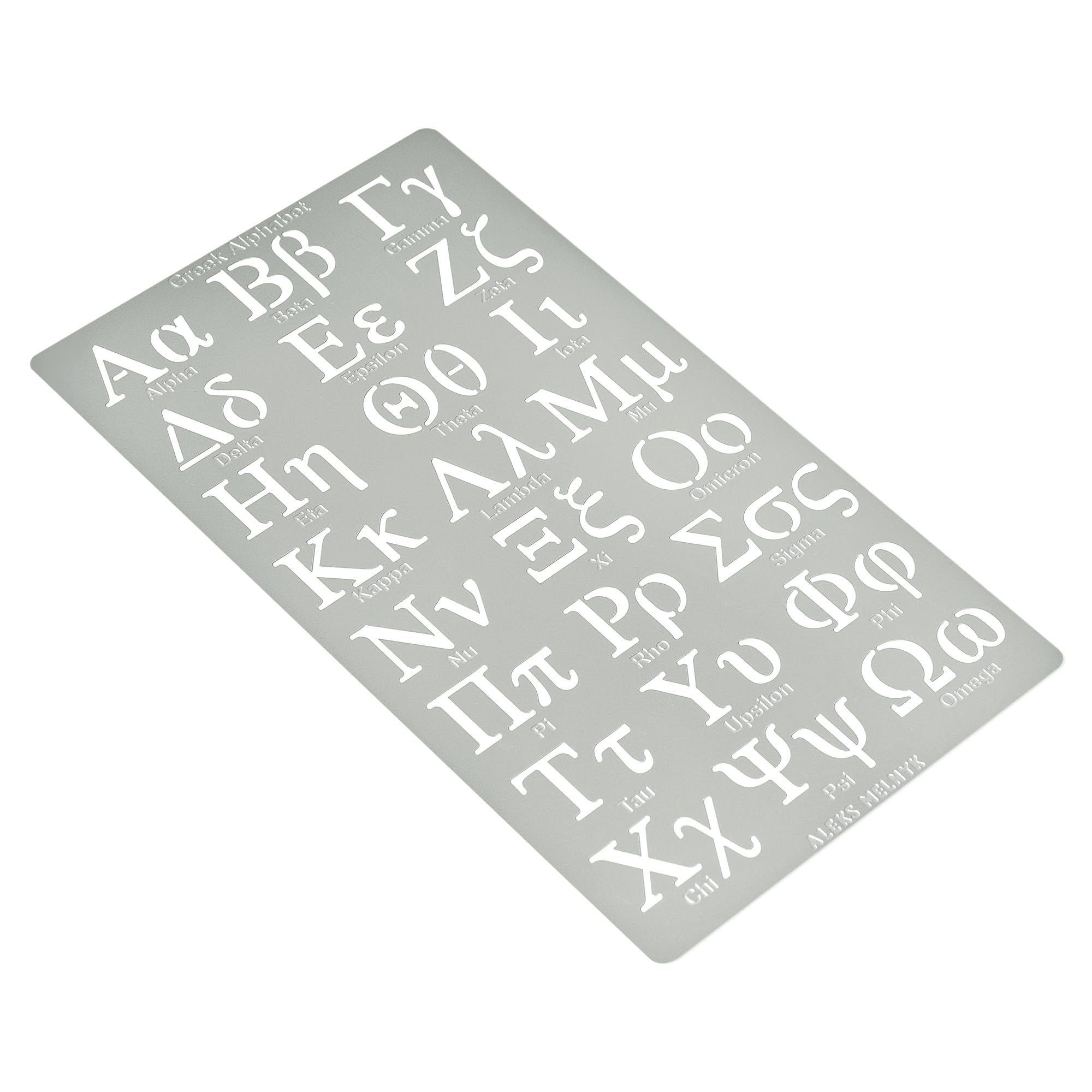 Aleks Melnyk No.420 Metal Stencil, Greek Letter, Phi sigma, Alpha, Letter Tracers, Letter size 0.7in, Alphabet, Template for Wood Burning, Magic Runes, Pyrography Engraving, Bookmark, Crafts, Art, DIY