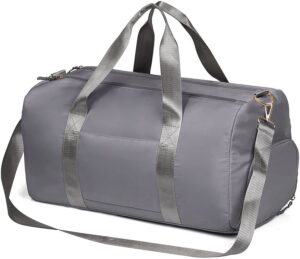 mabrouc duffle bag for women, sports duffel bag for gym with wet pocket & shoe compartment, overnight weekender travel bag(dark grey)