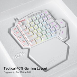 Redragon K585 DITI One-Handed RGB Mechanical Gaming Keyboard, 42 Keys Type-C Professional Gaming Keypad w/Upgraded Hot-Swappable Socket, 7 Onboard Macro Keys & Detachable Wrist Rest