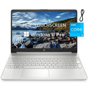 hp 15 15.6" touchscreen business laptop computer, intel core i3 1115g4 up to 3.2ghz (beat i5-10210u), 64gb ddr4 ram, 1tb pcie ssd, 802.11ac wifi, bluetooth, silver, windows 11 pro s, broag cable