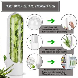 Herb Saver, Herb Keeper for Refrigerator, Cilantro Containers for Refrigerator, Herb Saver Pod, Fresh Herb Keeper for Cilantro, Parsley, Asparagus, Keeps Vegetables for 2-3 Weeks (3PCS Herb Saver)