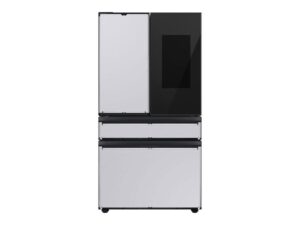 samsung 29 cu. ft. custom panel-ready with charcoal glass family hub panel bespoke 4-door french door refrigerator