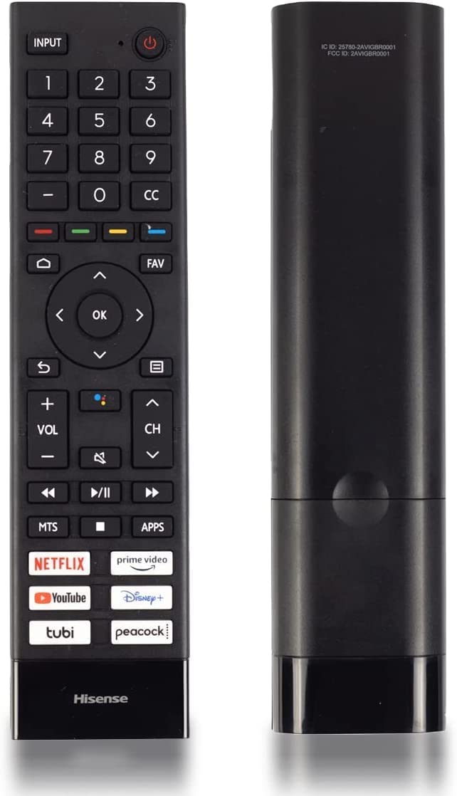 AJPro Replacement Remote Control for Hisense Smart Android TV Model ERF3J80H with Voice Control Works with TV 43A6G 50A6G 55A6G 65A6G 75A6G 50U6G 55U6G 65U6G 75U6G (Renewed)