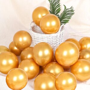 xiksxitn metallic gold balloons small mini metallic balloons helium balloons for party decorative, pack of 100