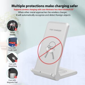 2 in 1 Wireless Charger,Foldable 20W Fast Wireless Charging Stand Compatible with iPhone 15/15 Pro/14/13/12/X/AirPods,Dual Phone induction charge station for Samsung,Pixel,Xperia,LG G8(No Plug)