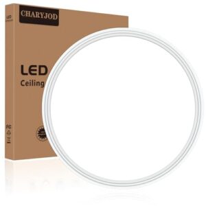 charyjod led flush mount ceiling light, 9inch low profile led ceiling light,18w 5000k ultra thin round ceiling light fixture for kitchen bedroom hallway garage laundry stairwell basement closet white