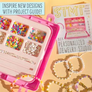 STMT Personalized Jewelry Studio, Create Over 50 Premium Pieces, Trendy Bracelet Making Kit, Includes Metal Bracelet Charms, Removable Beading Tray & Jewelry Making Supplies, Great Teen Girl Gifts