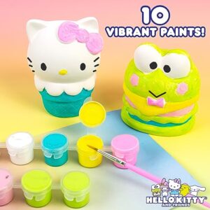 Horizon Group USA Sanrio Hello Kitty and Friends Paint Your Own Figurines Arts and Crafts Kit, Ceramic Paintable Hello Kitty & Keroppi, Kawaii Painting Kit for Kids, Craft Kits for Kids 8-12, Ages 8+