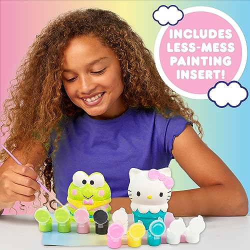 Horizon Group USA Sanrio Hello Kitty and Friends Paint Your Own Figurines Arts and Crafts Kit, Ceramic Paintable Hello Kitty & Keroppi, Kawaii Painting Kit for Kids, Craft Kits for Kids 8-12, Ages 8+