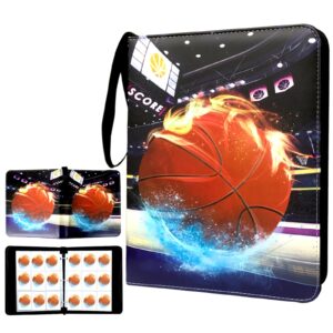 trading card binder 900 pockets, basketball card binder holder with 50 removable sleeves fits 900 sport cards, basketball card gifts collector album with zipper storage display case