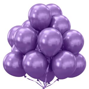 purple balloons, 5 inch balloons 50pcs, purple chrome balloons, purple metallic balloons, foil balloons, balloons for party decoration, purple round balloon arch