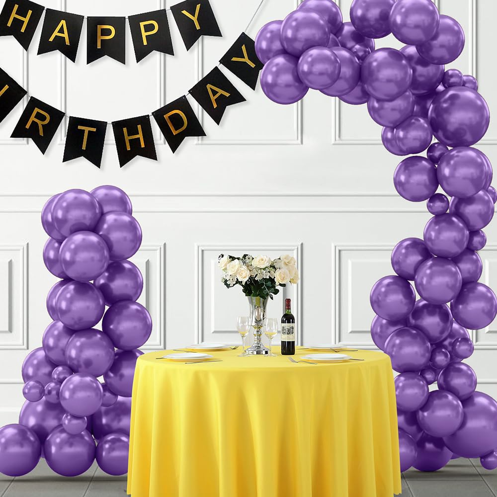 Purple Balloons, 5 Inch Balloons 50pcs, Purple Chrome Balloons, Purple Metallic Balloons, Foil Balloons, Balloons for Party Decoration, Purple Round Balloon Arch