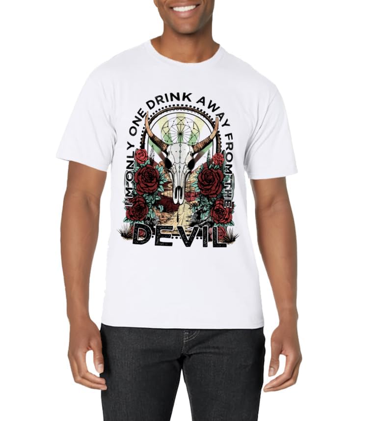 Western Boho Bull Head Skull T-Shirt