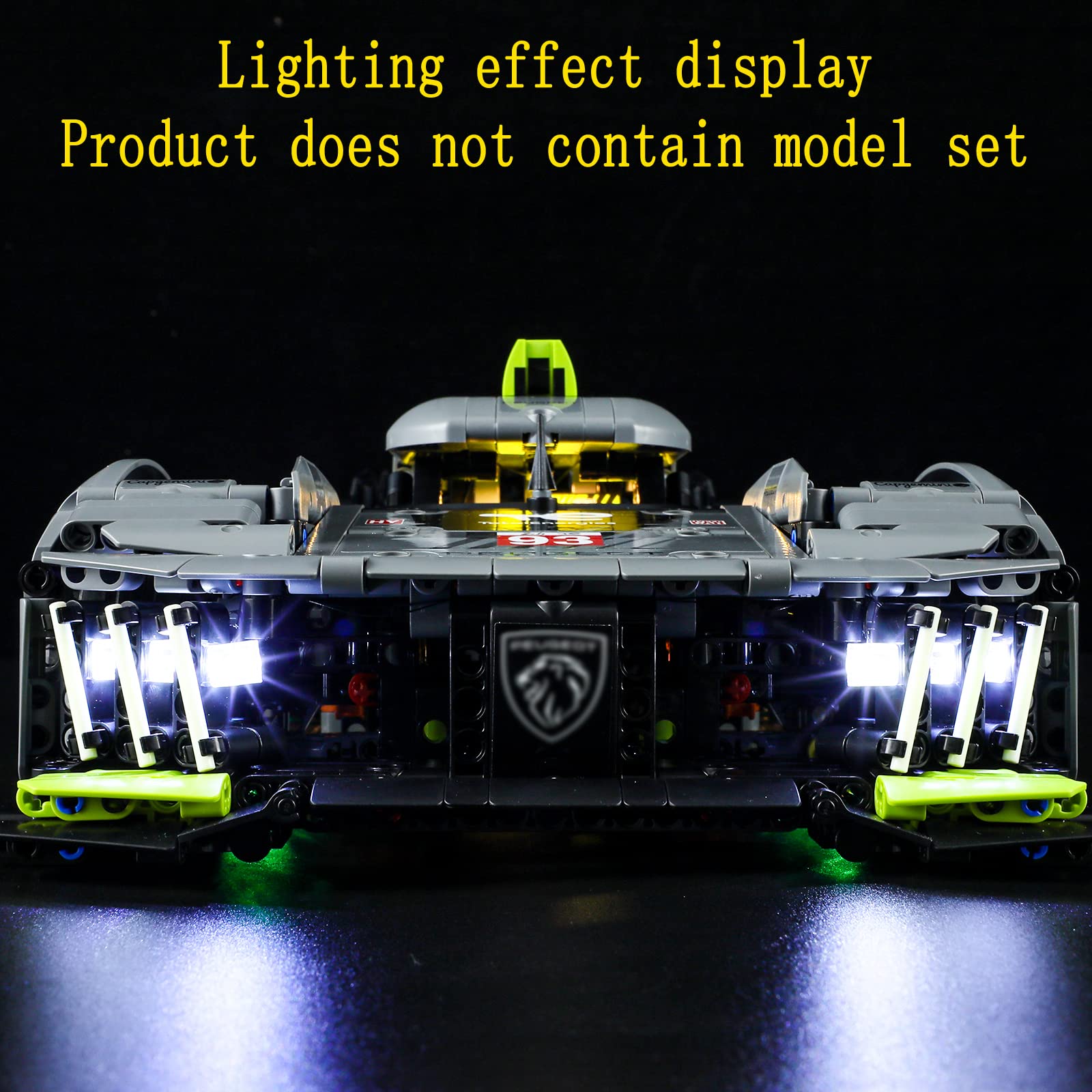 GEAMENT LED Light Kit Compatible with Lego Peugeot 9X8 24H Le Mans Hybrid Hypercar - for Technic 42156 Model Set (Model Set Not Included)