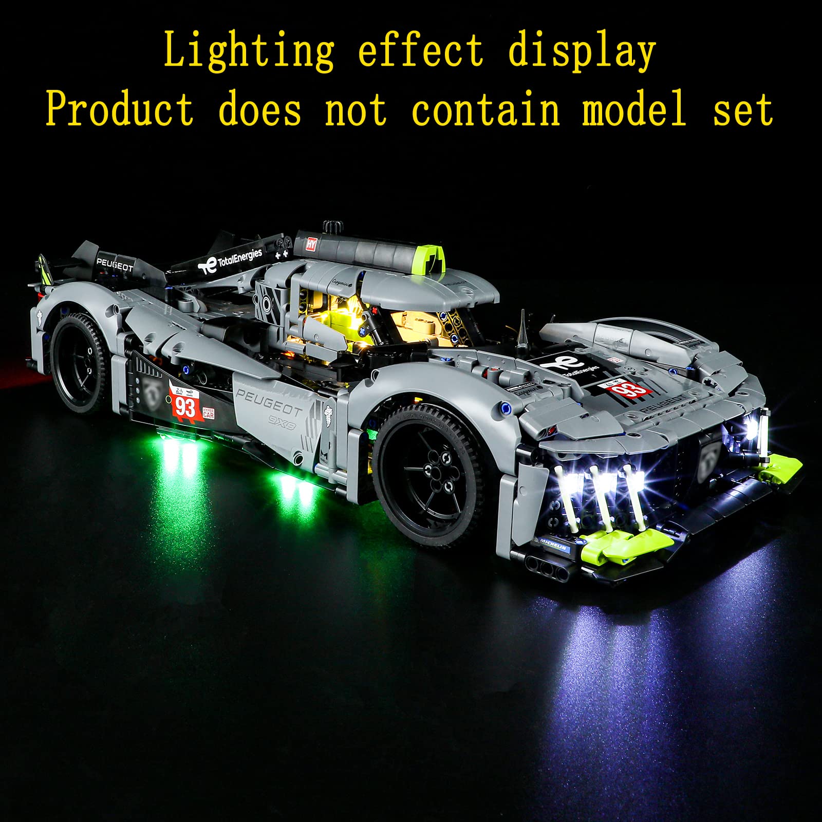 GEAMENT LED Light Kit Compatible with Lego Peugeot 9X8 24H Le Mans Hybrid Hypercar - for Technic 42156 Model Set (Model Set Not Included)