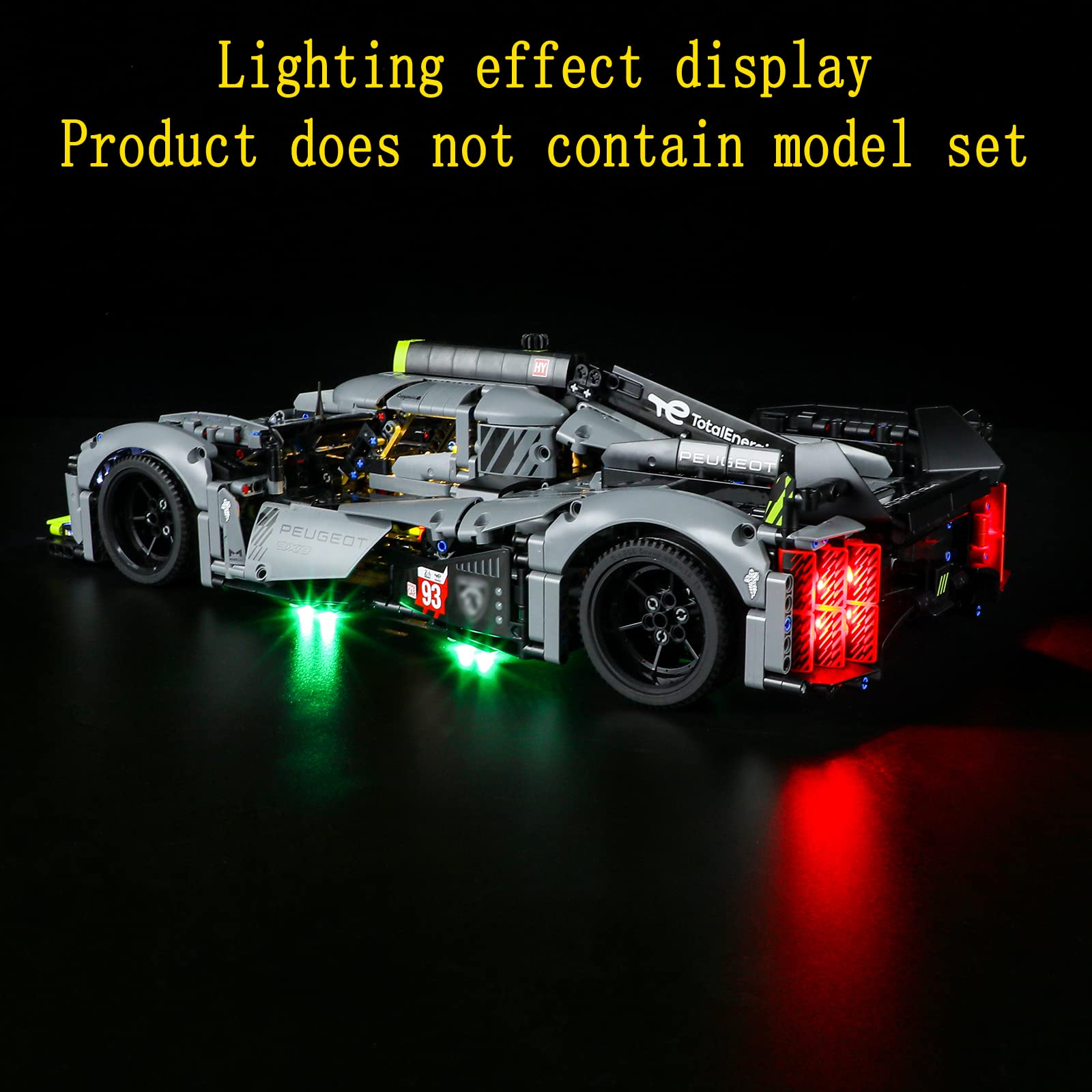 GEAMENT LED Light Kit Compatible with Lego Peugeot 9X8 24H Le Mans Hybrid Hypercar - for Technic 42156 Model Set (Model Set Not Included)