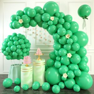 ponamfo green balloons garland kit - 154 pcs 5/10/12/18 inch latex balloon arch kit as birthday party balloons gender reveal balloons baby shower balloons wedding anniversary bridal shower party