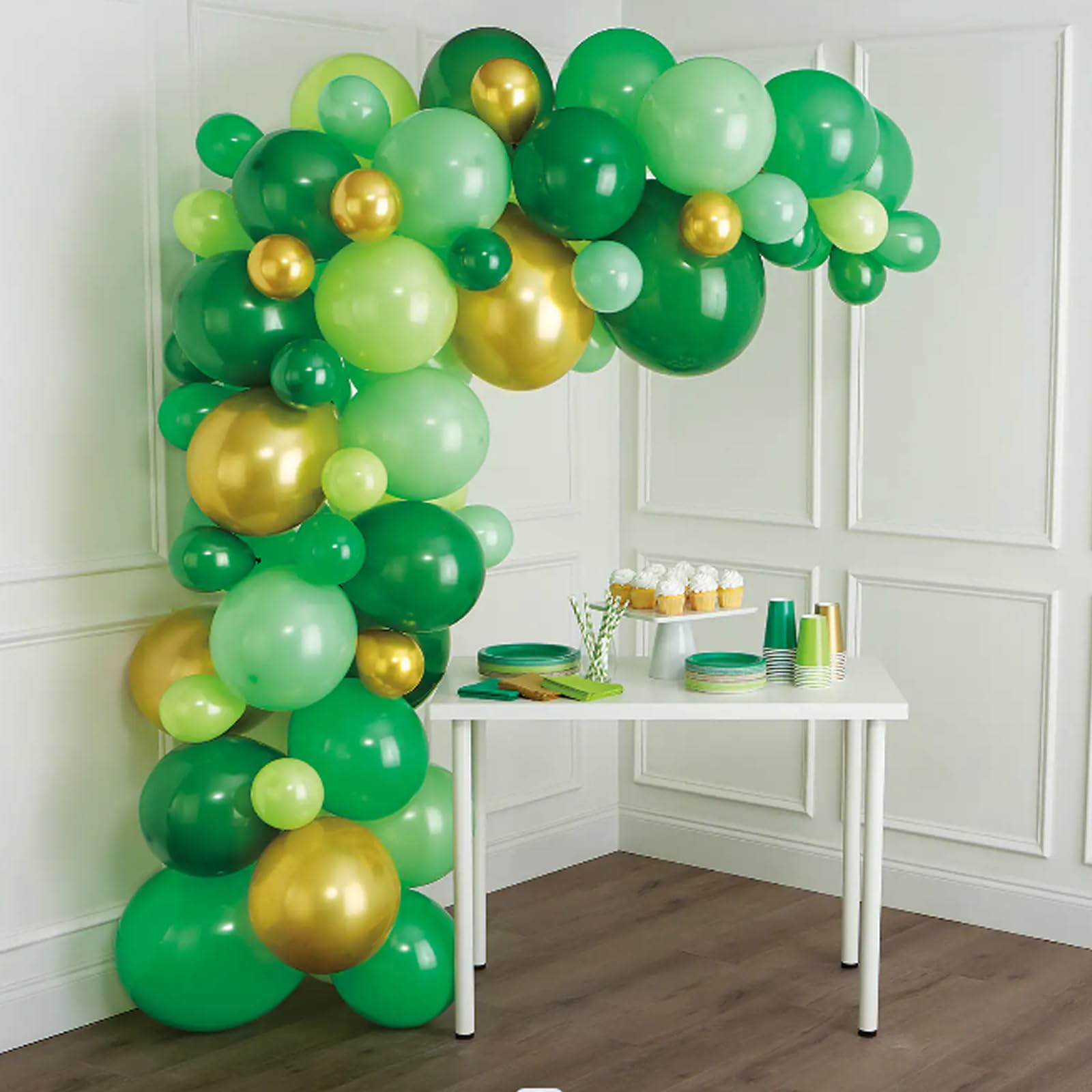 Ponamfo Green Balloons Garland Kit - 154 Pcs 5/10/12/18 Inch Latex Balloon Arch Kit as Birthday Party Balloons Gender Reveal Balloons Baby Shower Balloons Wedding Anniversary Bridal Shower Party