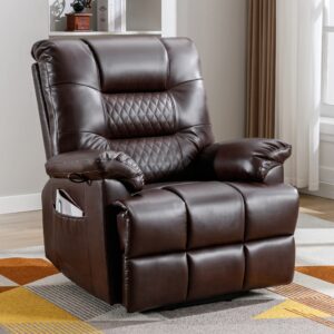 GUEAPY Lift Chair-Power Lift Recliner Chair for Elderly, Power Recliner with Heat and Massage,Electric Recliner Chair with USB & Type-C Ports, Pocket, Infinite Position, Faux Leather