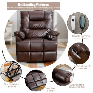 GUEAPY Lift Chair-Power Lift Recliner Chair for Elderly, Power Recliner with Heat and Massage,Electric Recliner Chair with USB & Type-C Ports, Pocket, Infinite Position, Faux Leather