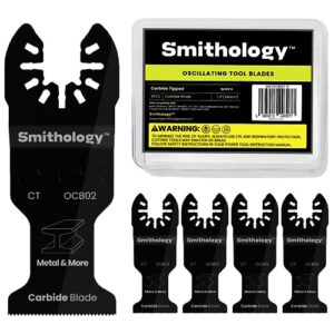 smithology carbide oscillating saw blades – 5 pcs metal cutting multi tool blades for hard metal, nails, screws, carbide oscillating tool blades, smtocb02-5