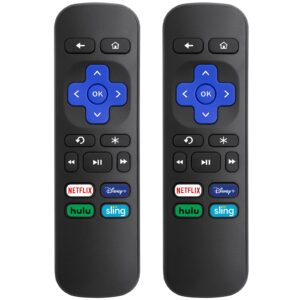 (2 pack) replacement remote control for roku express, for roku premiere, for roku box, for roku player, for roku 1 2 3 4 -【not for stick or tv】