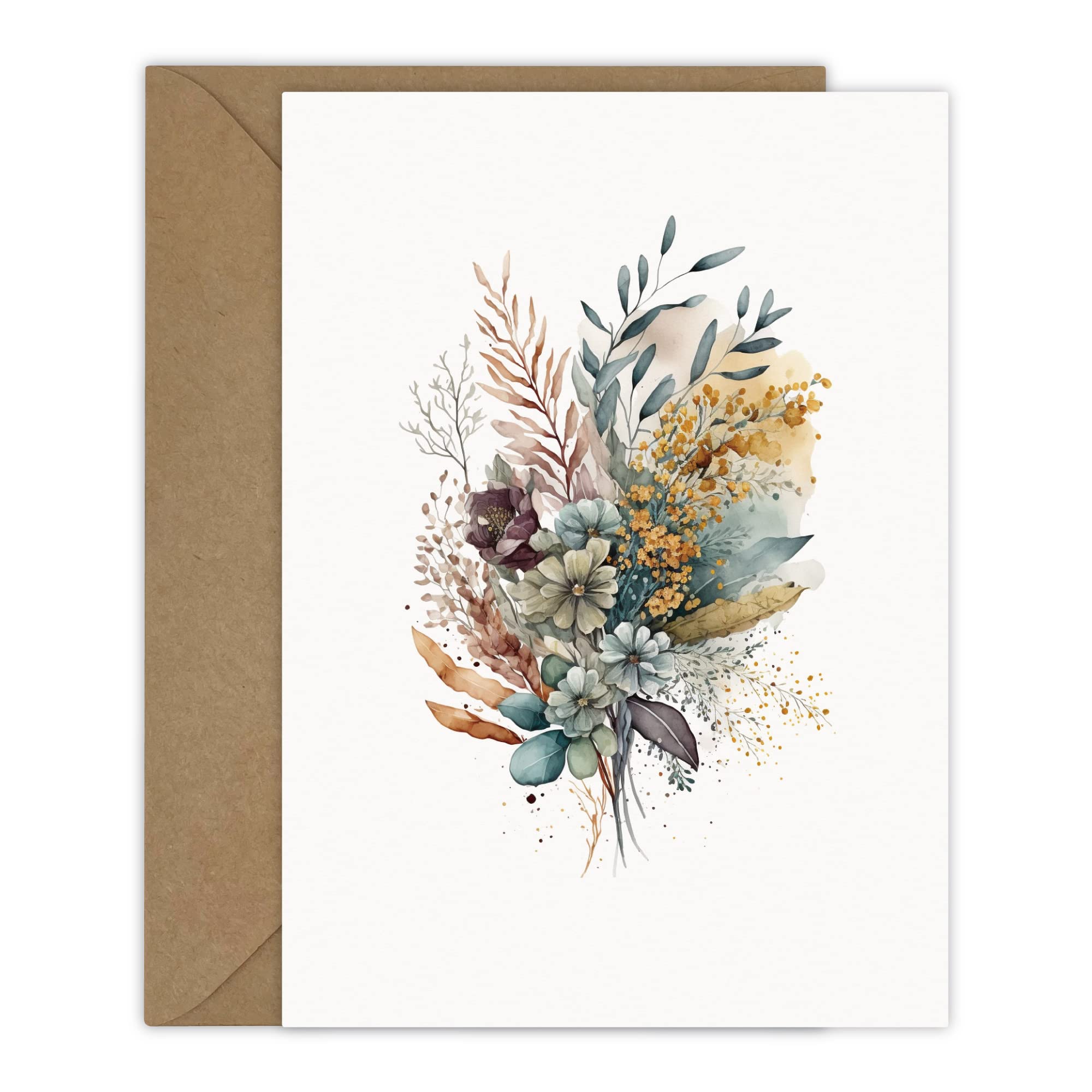 Tashchow 5 Watercolor Flowers Greeting Cards All Occasion Blank Note Cards with Envelopes