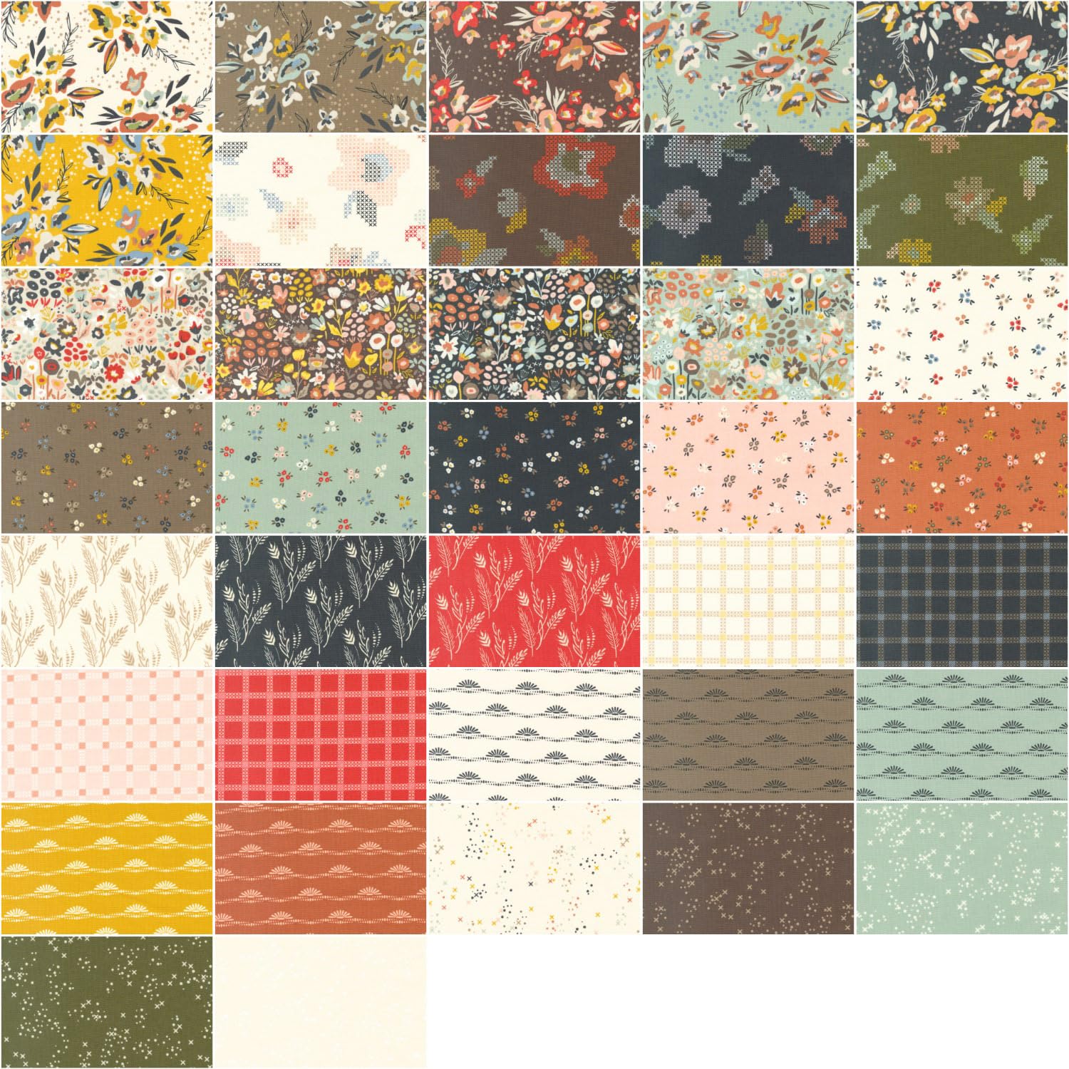 Dawn On The Prairie Charm Pack by Fancy That Design House; 42-5" Precut Fabric Quilt Squares