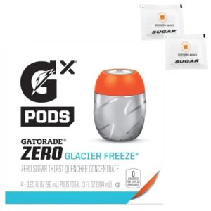 southern basics gatorade gx hydration system, non-slip gx squeeze bottles or gx sports drink concentrate pods (4 count) (glacier freeze zero)